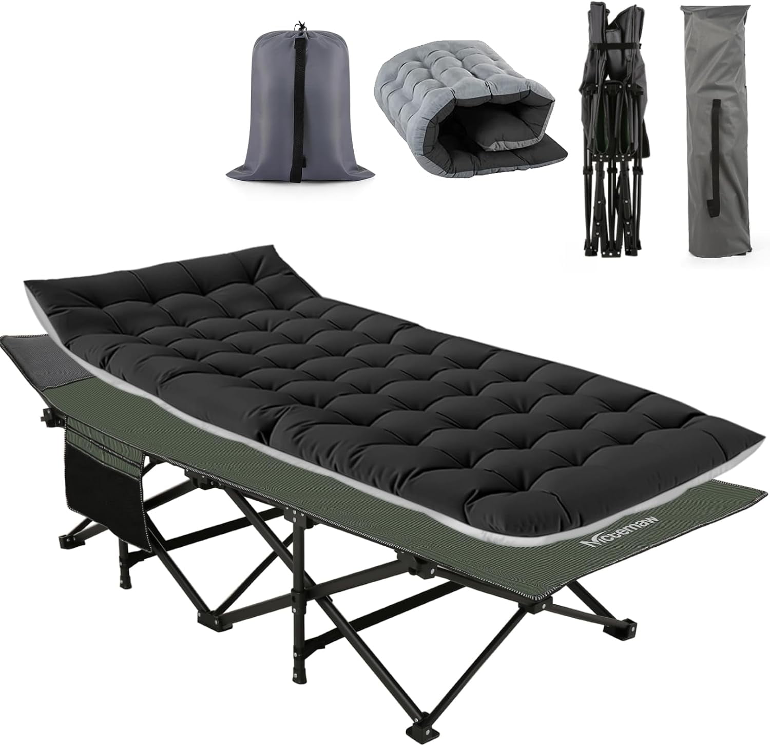 Folding Camping Cot, Portable Camping Cot for Adults, 900LBS Heavy Duty ...