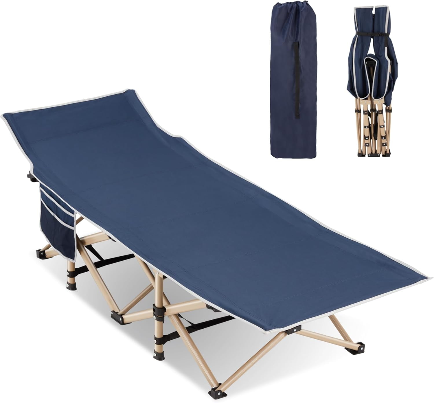 Folding Camping Cot for Sleeping, Portable Cots for Adults, Heavy Duty ...