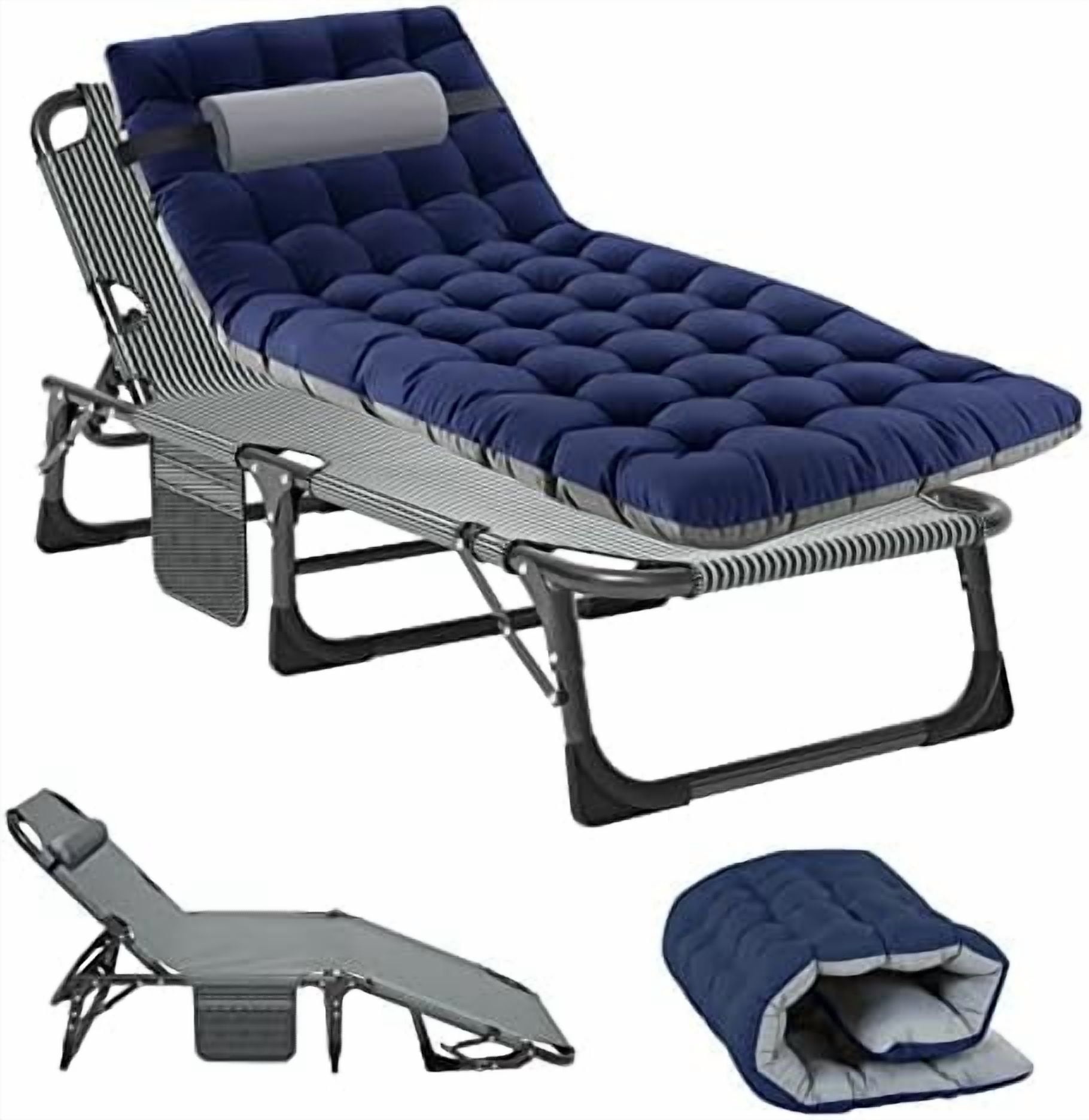 Folding Camping Cots Sleeping Cots for Adults, Adjustable 4-Position ...