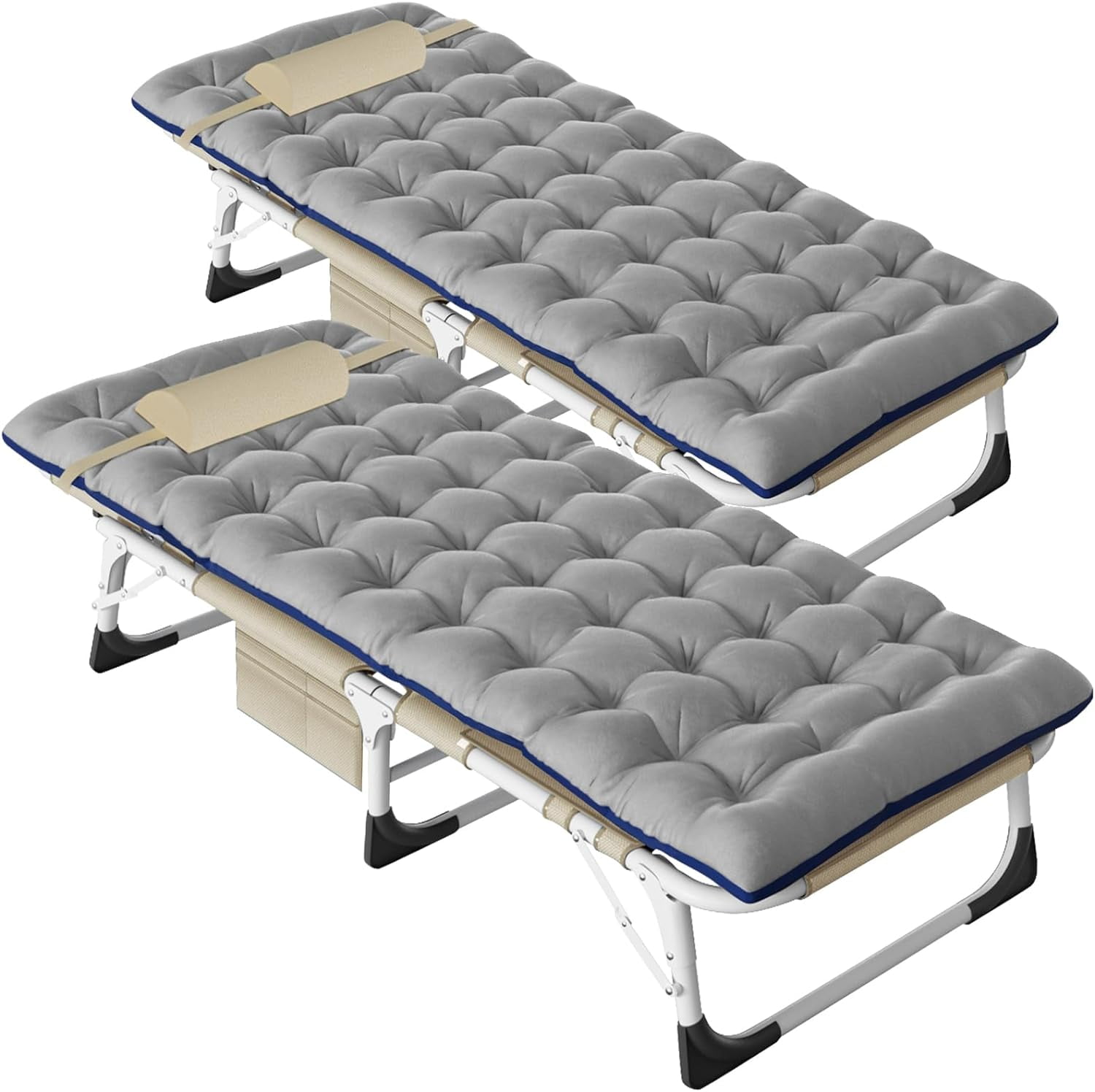 Folding Camping Cots for Adults, 2 Pack Heavy Duty cot with Carry Bag ...