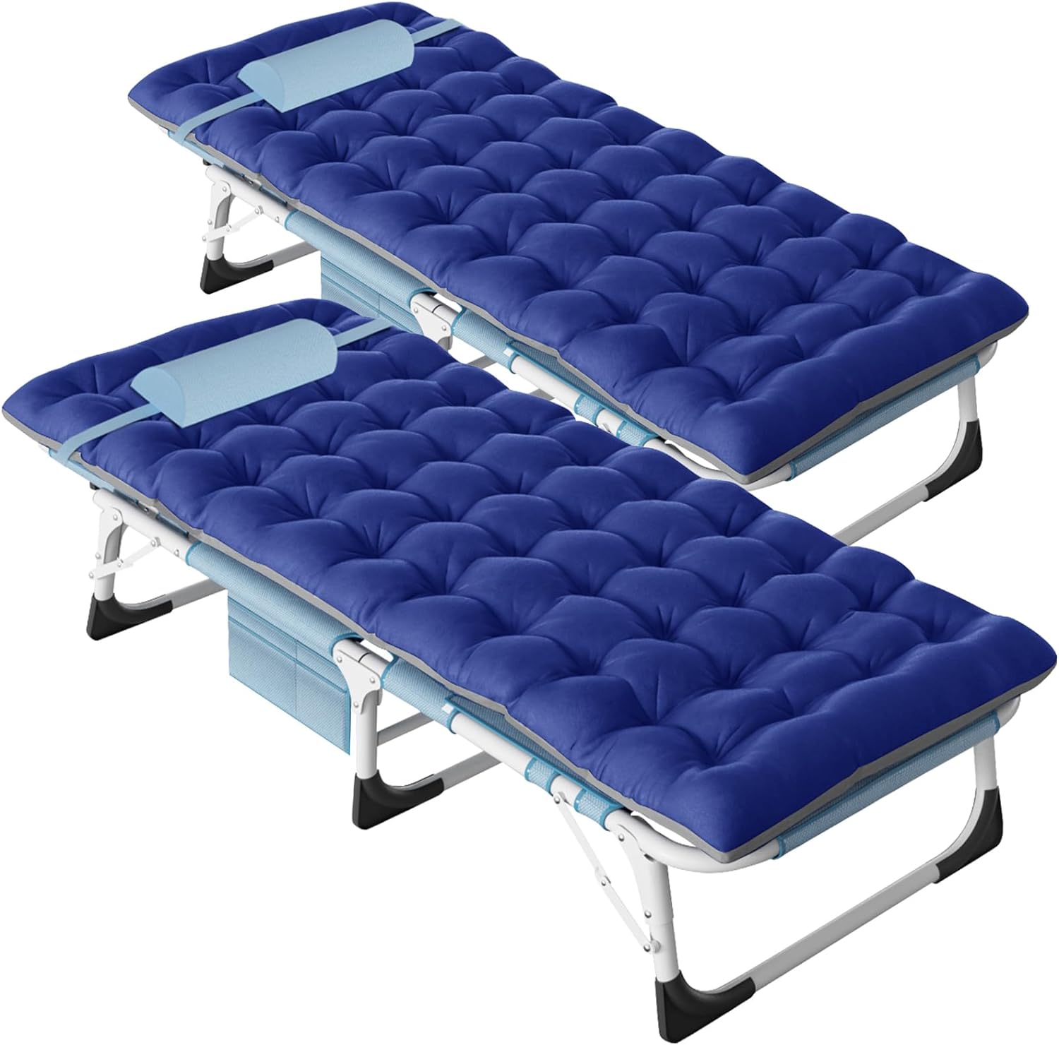 Folding Camping Cots for Adults, 2 Pack Heavy Duty cot with Carry Bag ...