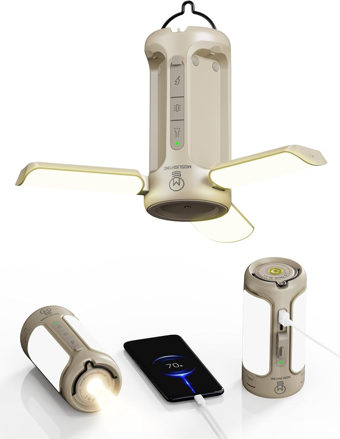 Folding Camping Lantern Rechargeable, 10000mAh Foldable LED Light for ...