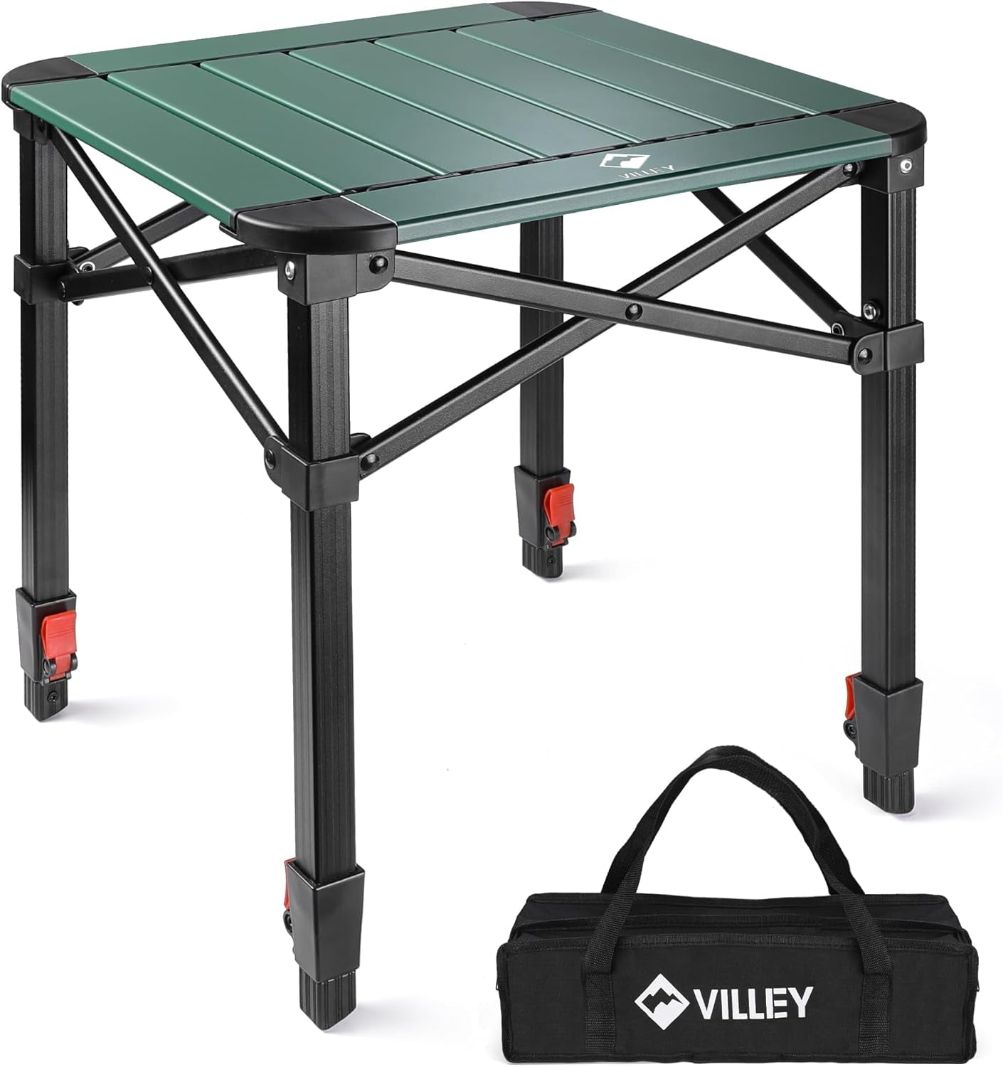 Folding Camping Square Table with Carry Bag, Lightweight Aluminum ...