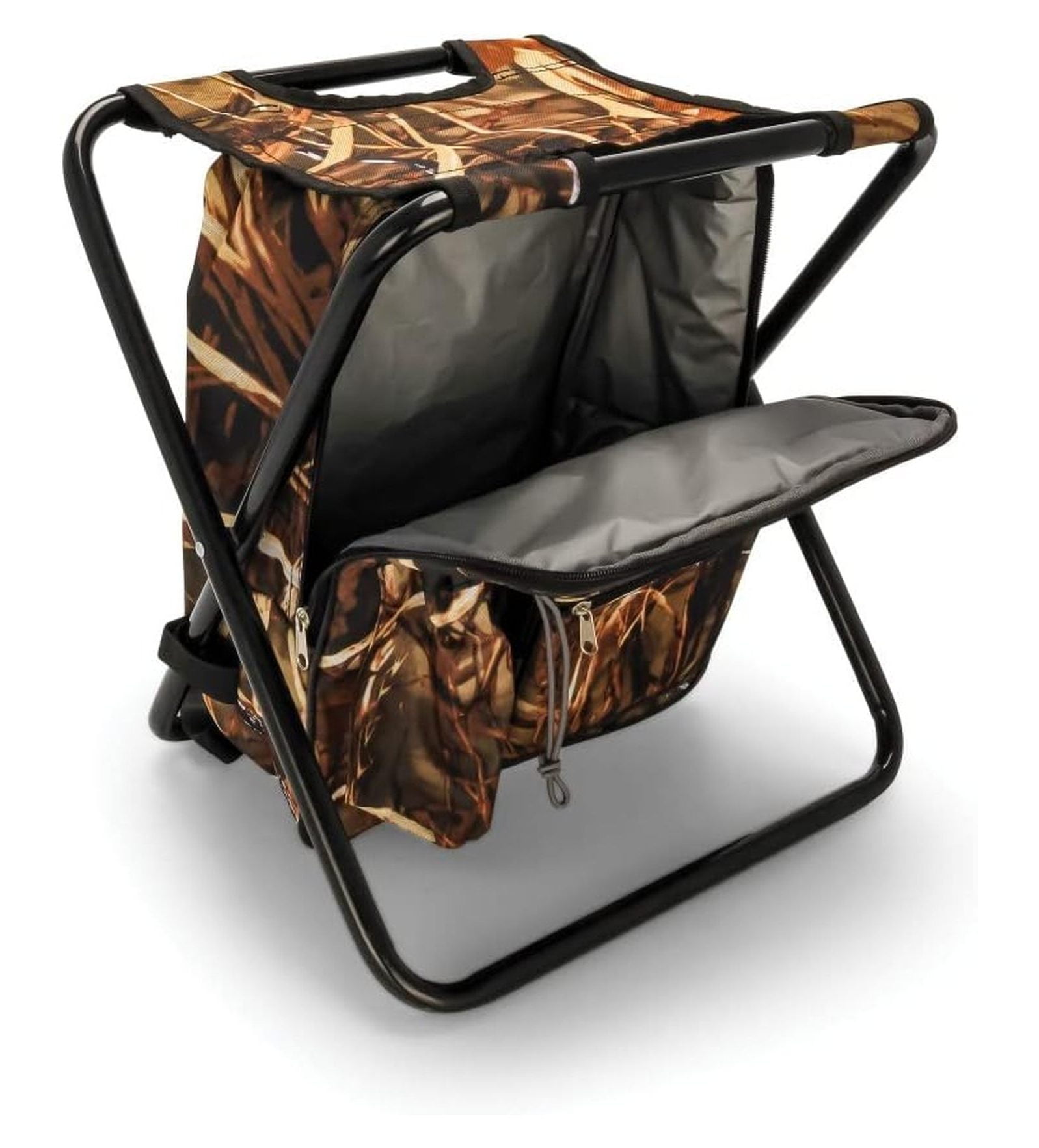 Folding Camping Stool Backpack Cooler Trio- Camping/Hiking Bag with Waterproof Insulated Cooler ...