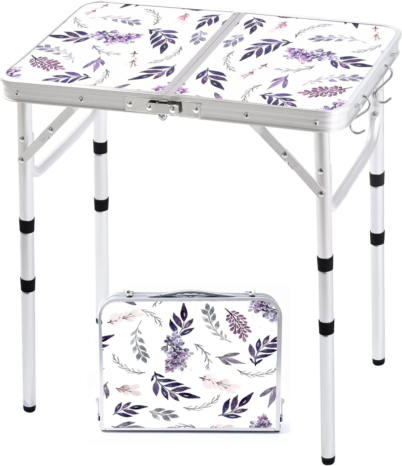 Folding Camping Table 2ft Portable Pinic Table Adjustable Height Table ...