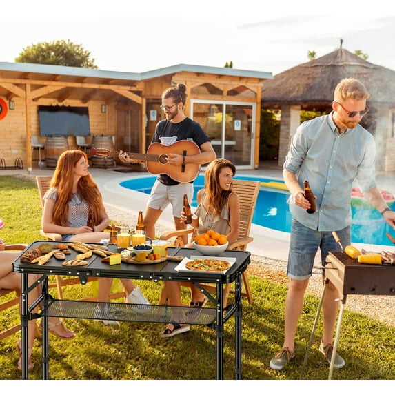 Folding Camping Table, 3 FT Folding Portable Camping Table, Outdoor ...