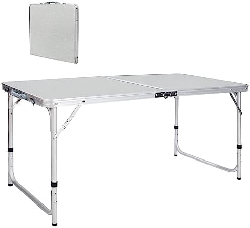 Folding Camping Table,4ft Portable Outdoor Folding Table Aluminum Camp ...
