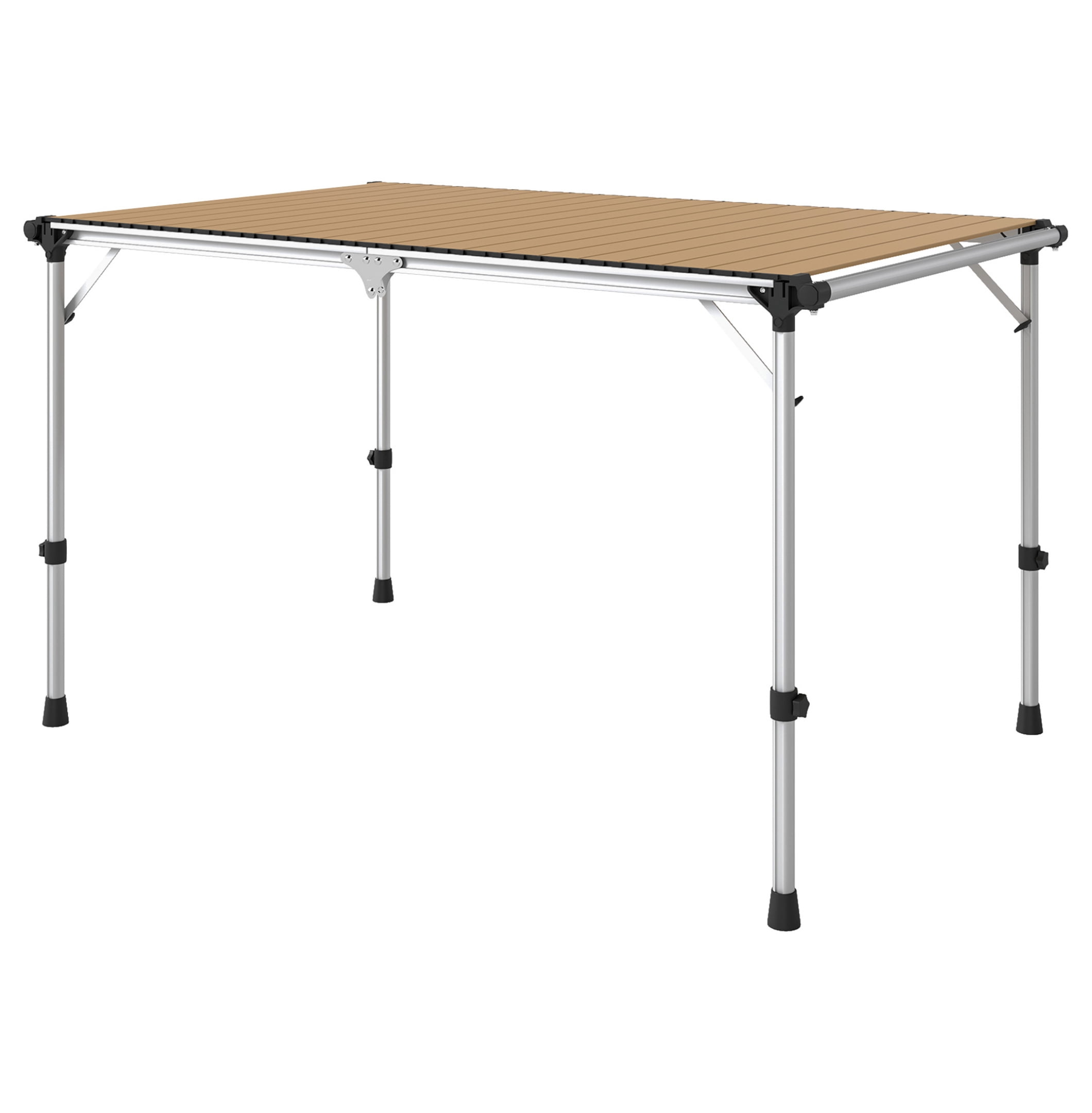 Folding Camping Table, Adjustable Height Aluminum Picnic Table ...