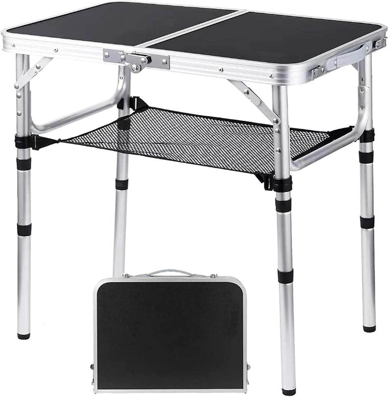 Folding Camping Table, Adjustable Height Folding Table, Portable ...