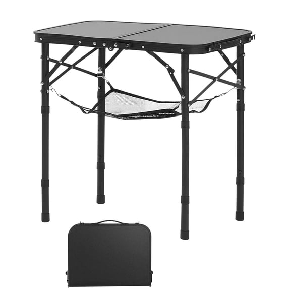 Folding Camping Table, Adjustable Height Portable Side Tables, Aluminum ...