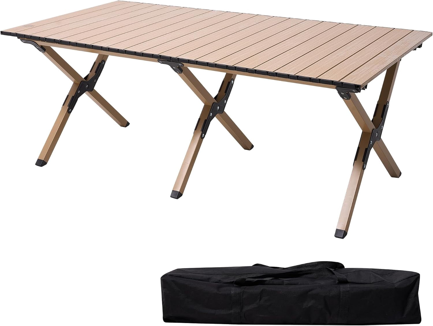 Folding Camping Table, Portable Carbon Steel Low Picnic Table for ...
