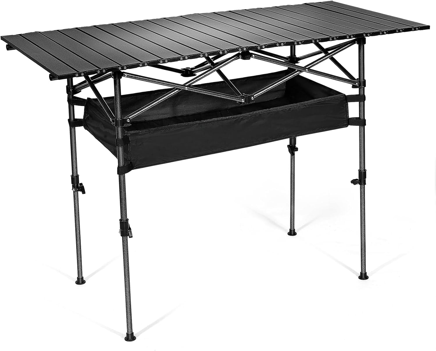 Folding Camping Table, Portable Iron Roll-up Picnic Backpacking Table ...