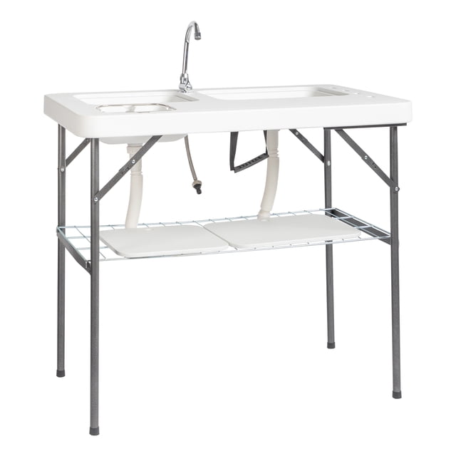 Portable Folding Camping Table with Sink, Faucet, and Drain Hose, Extra ...