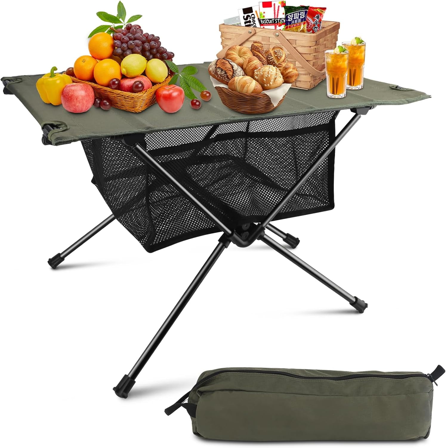 Folding Camping Table, Small Backpacking Table Lightweight Collapsible ...