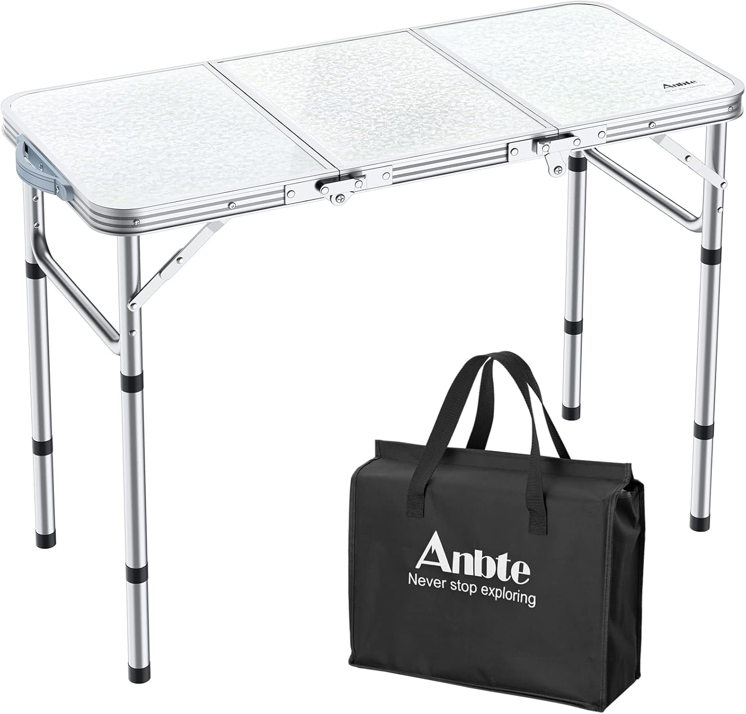 Folding Camping Table with Storage Net, 3ft Camping Table Aluminum ...