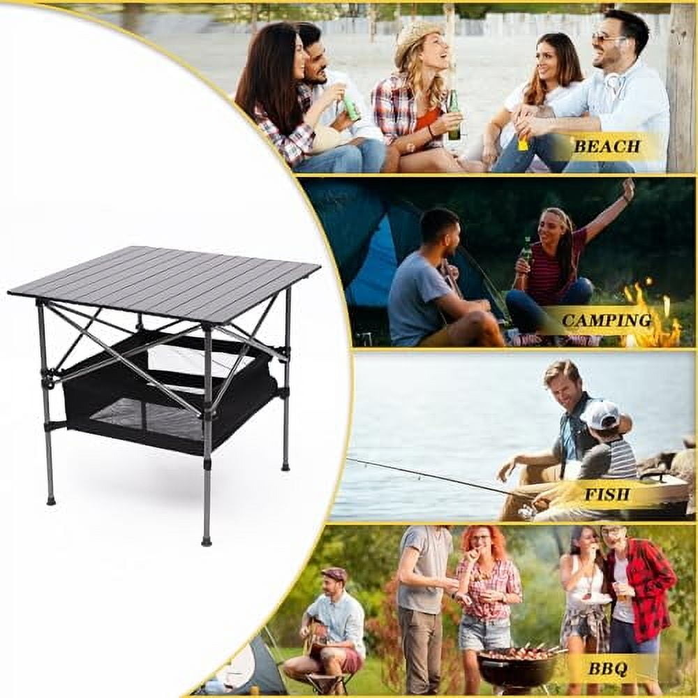 Folding Camping Table - Ultra-Lightweight Aluminum Foldable Table for Tailgating or Camp Site ...