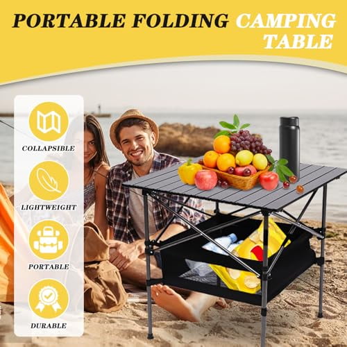 Folding Camping Table - Ultra-Lightweight Aluminum Foldable Table for ...