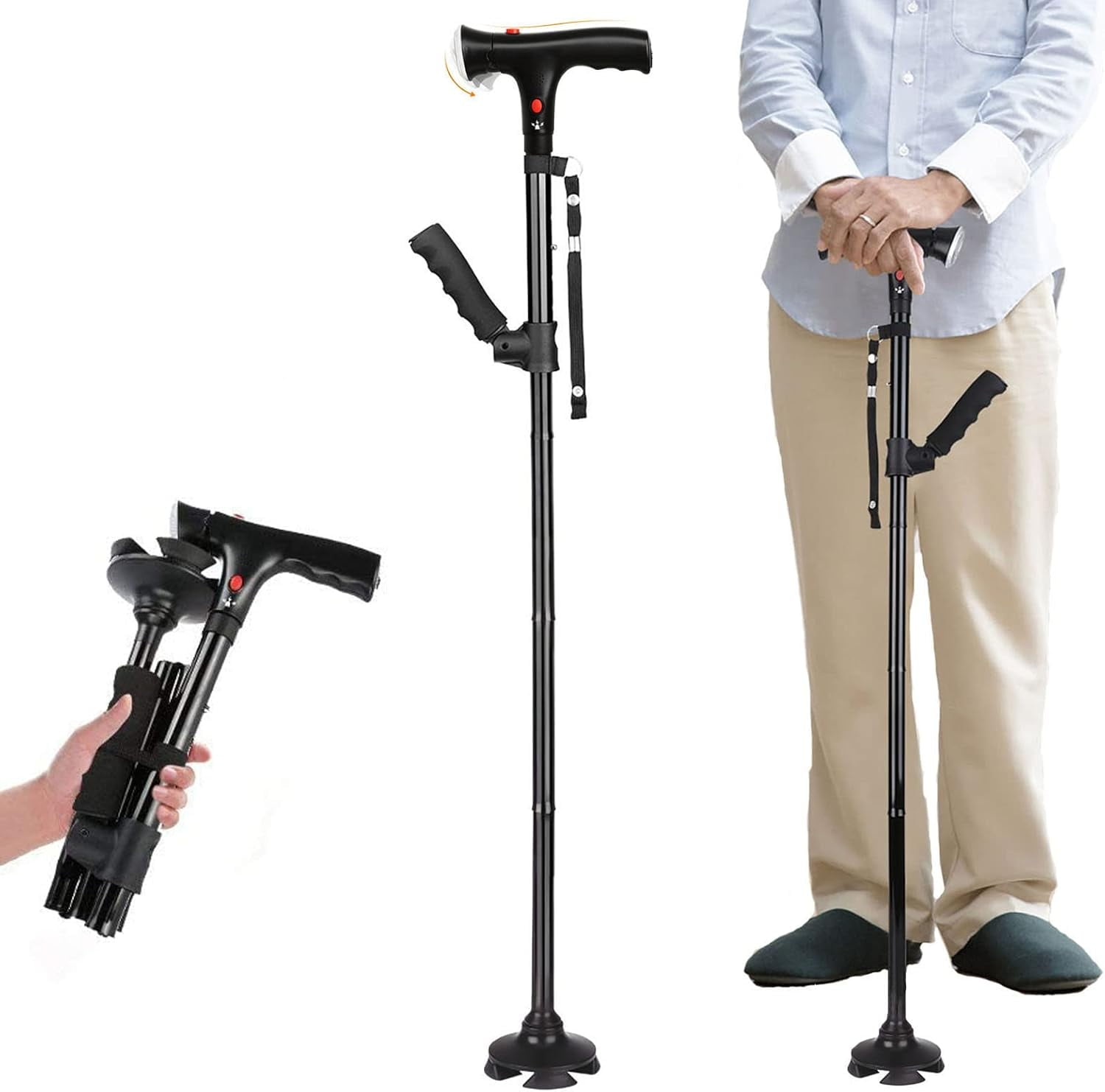 Folding Cane with Led Light, Adjustable Canes and Walking Sticks for ...