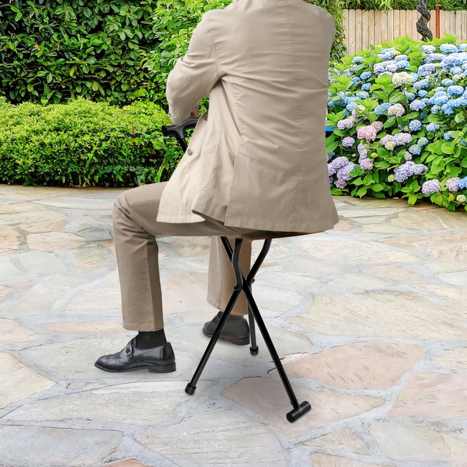 Folding Cane with Seat – Lightweight Aluminum Alloy Walking Cane for ...
