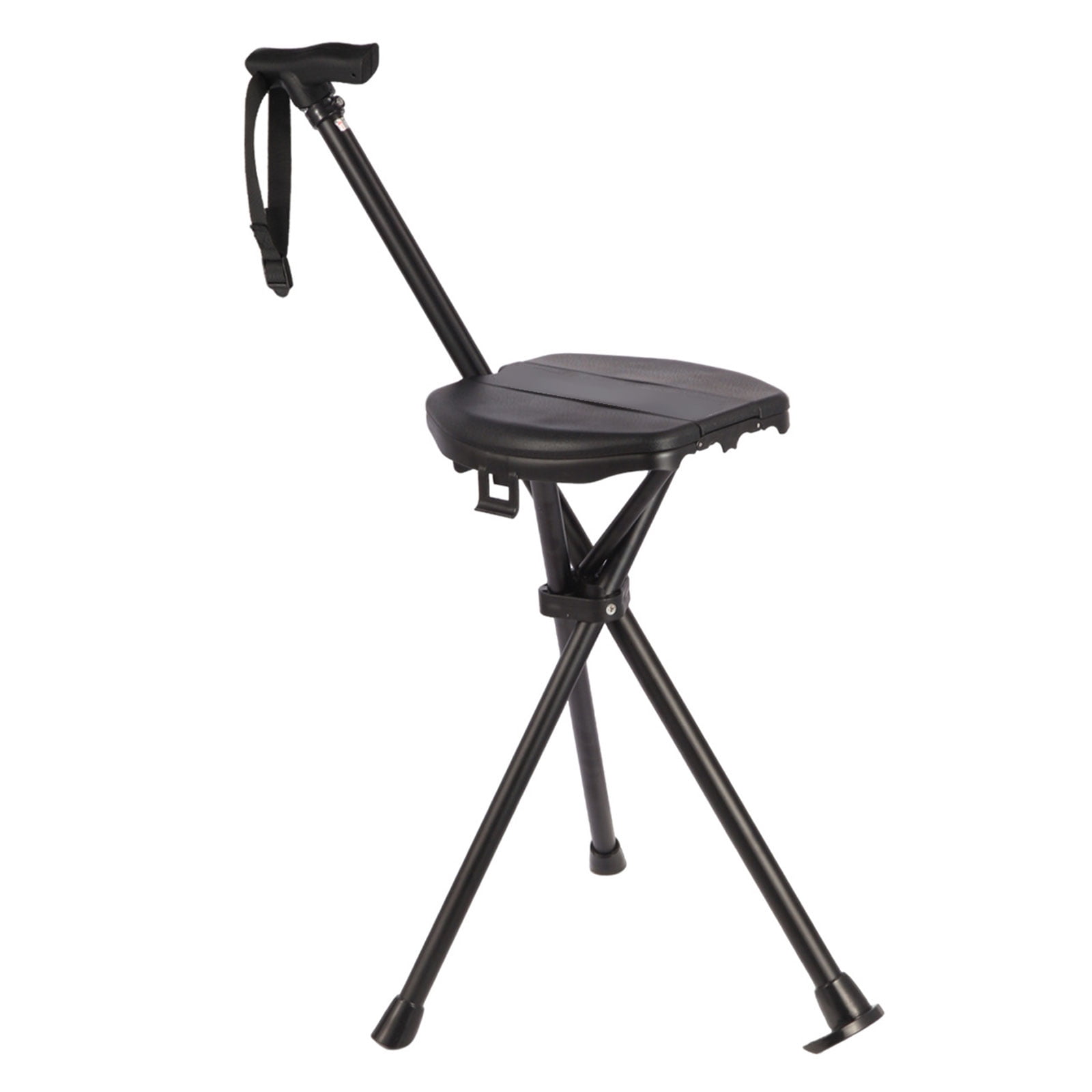 Folding Cane Stool Outdoors Crutch Chair Three Legged Crutch NonSlip ...