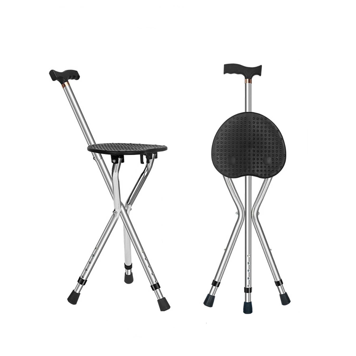 Folding Canes with Seat Walking Stick Height Adjustment Cane Seat ...
