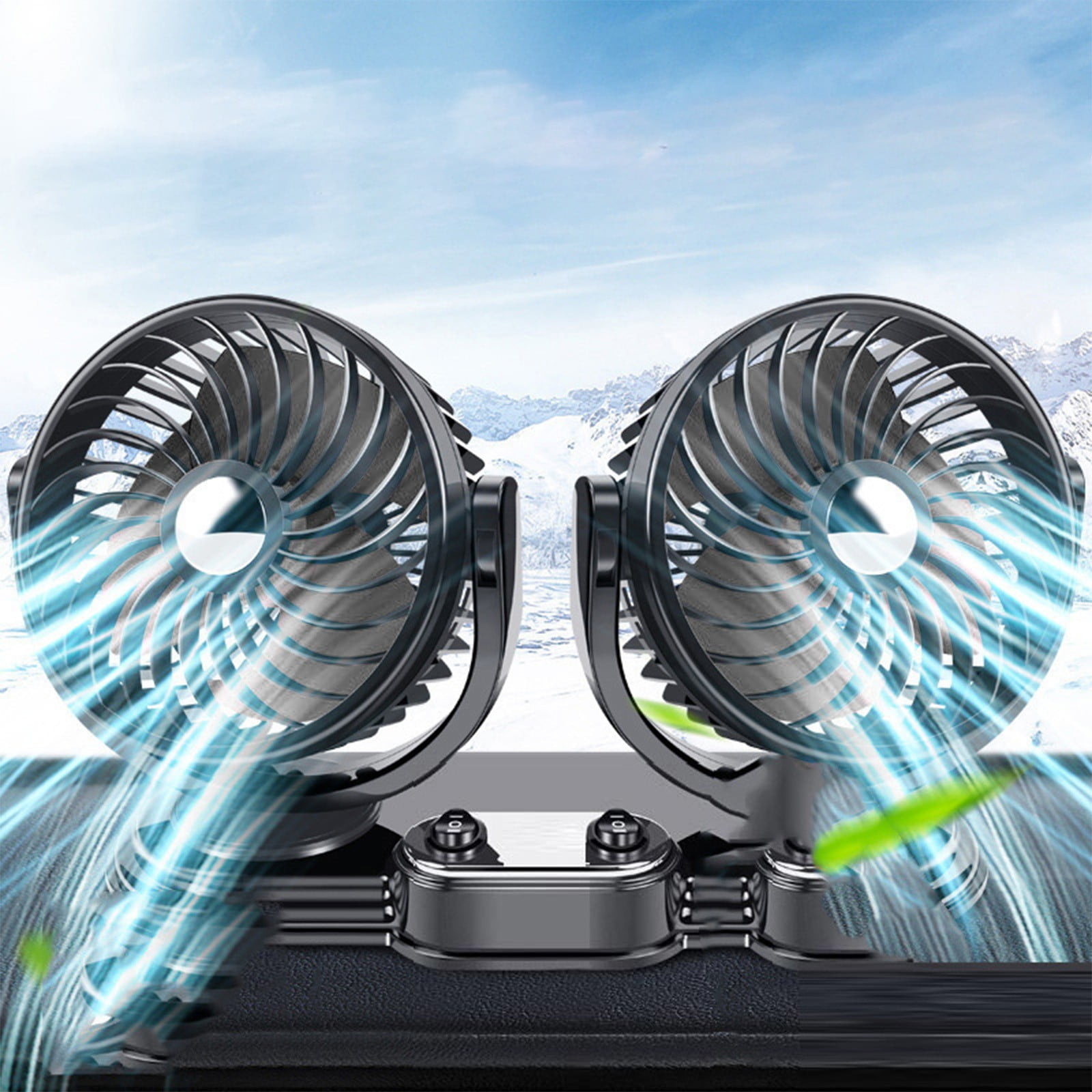 Folding Car Double-headed Fan under $5! Yrmaups Car Fan, Folding Dual ...