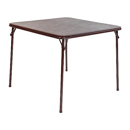 Folding Card Table - Brown Foldable Card Table Square - Portable Table ...