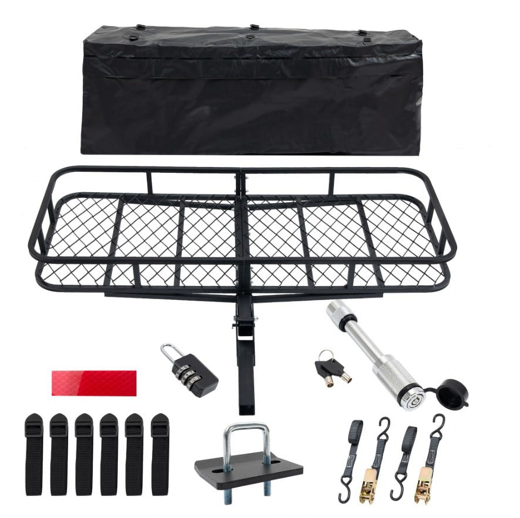 Folding Cargo Carrier Hitch Mount Set, 500 lbs Capacity, Trailer Hitch ...