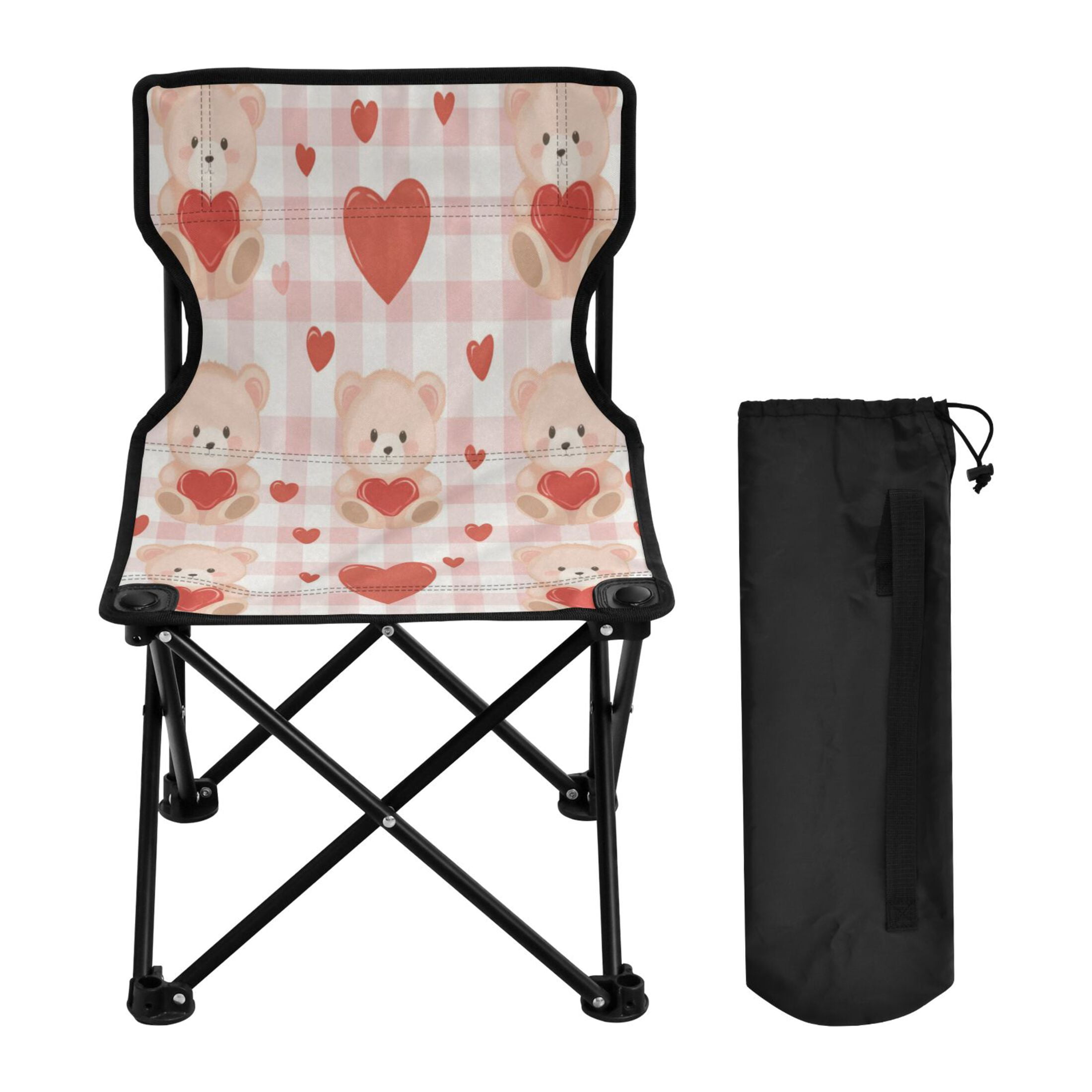 Folding Chair 220lb Capacity Cute Bear Pattern Camping Chairs for ...