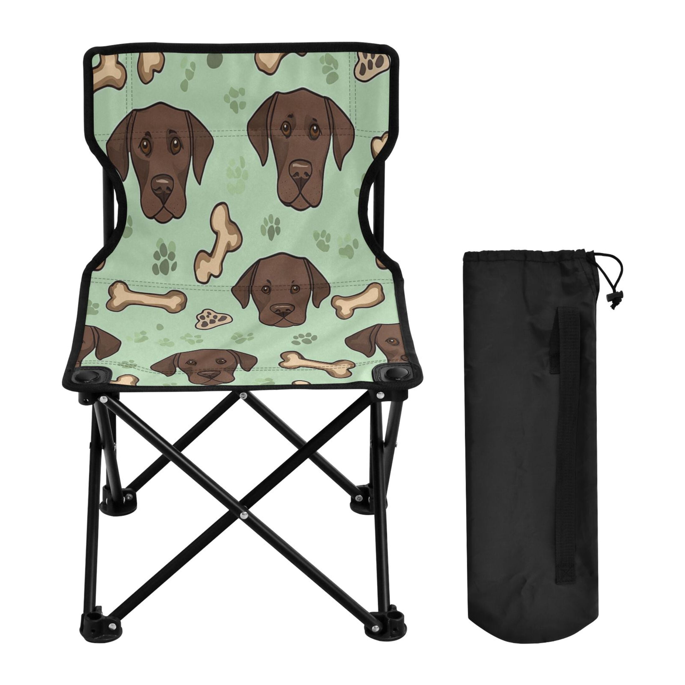 Folding Chair 220lb Capacity Dog Head and Bone Camping Chairs for ...
