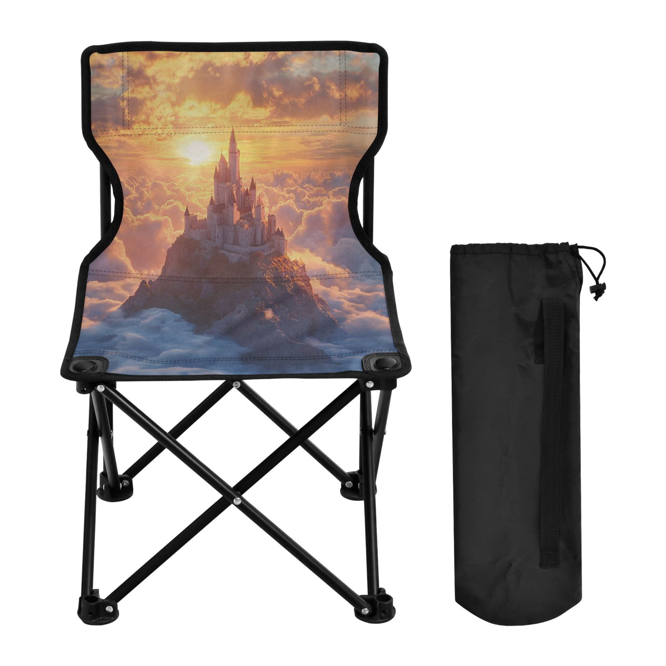 Folding Chair 220lb Capacity Fantasy Castle Atop A Mountain Camping ...