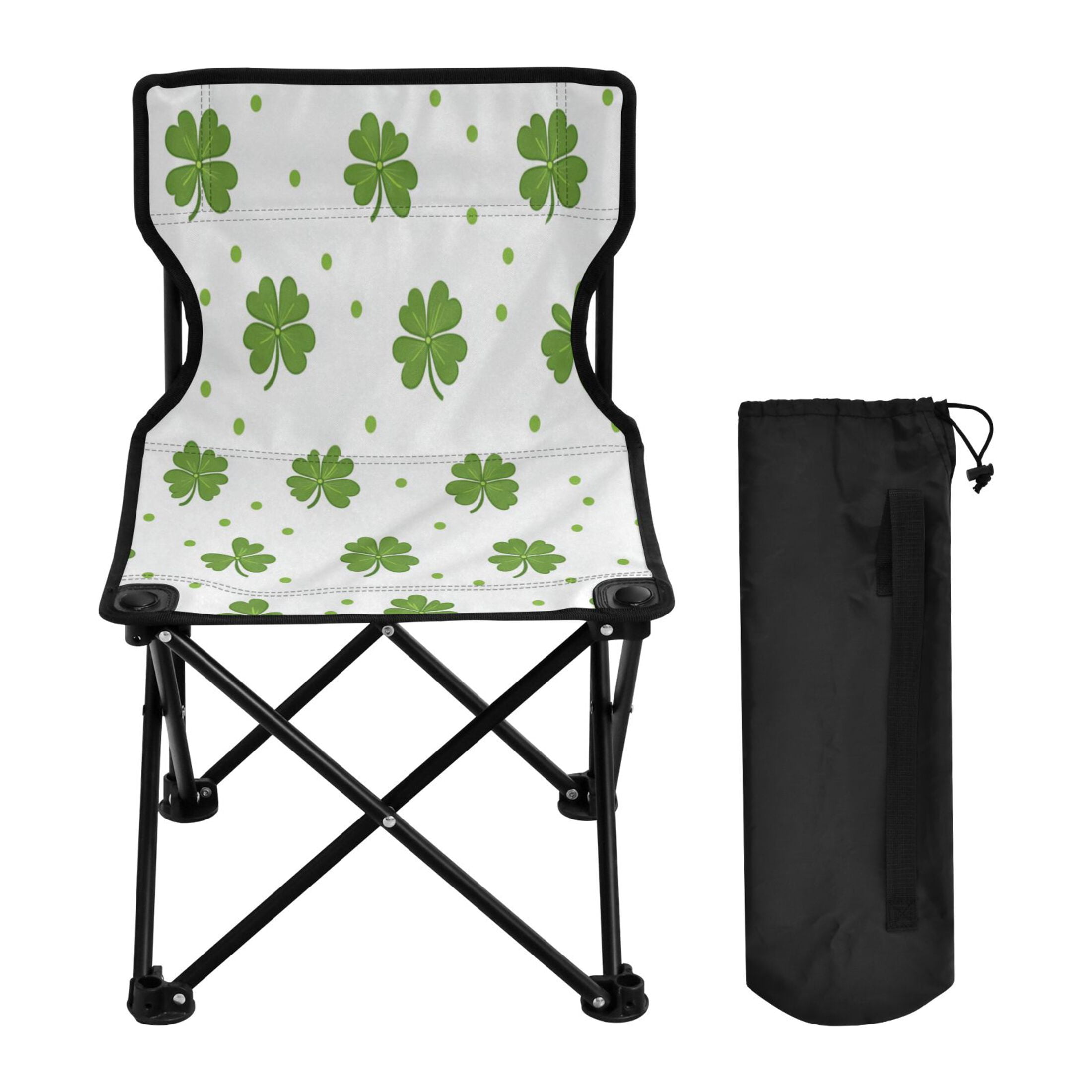 Folding Chair 220lb Capacity Shamrock Leaves and Polka Dots Camping ...