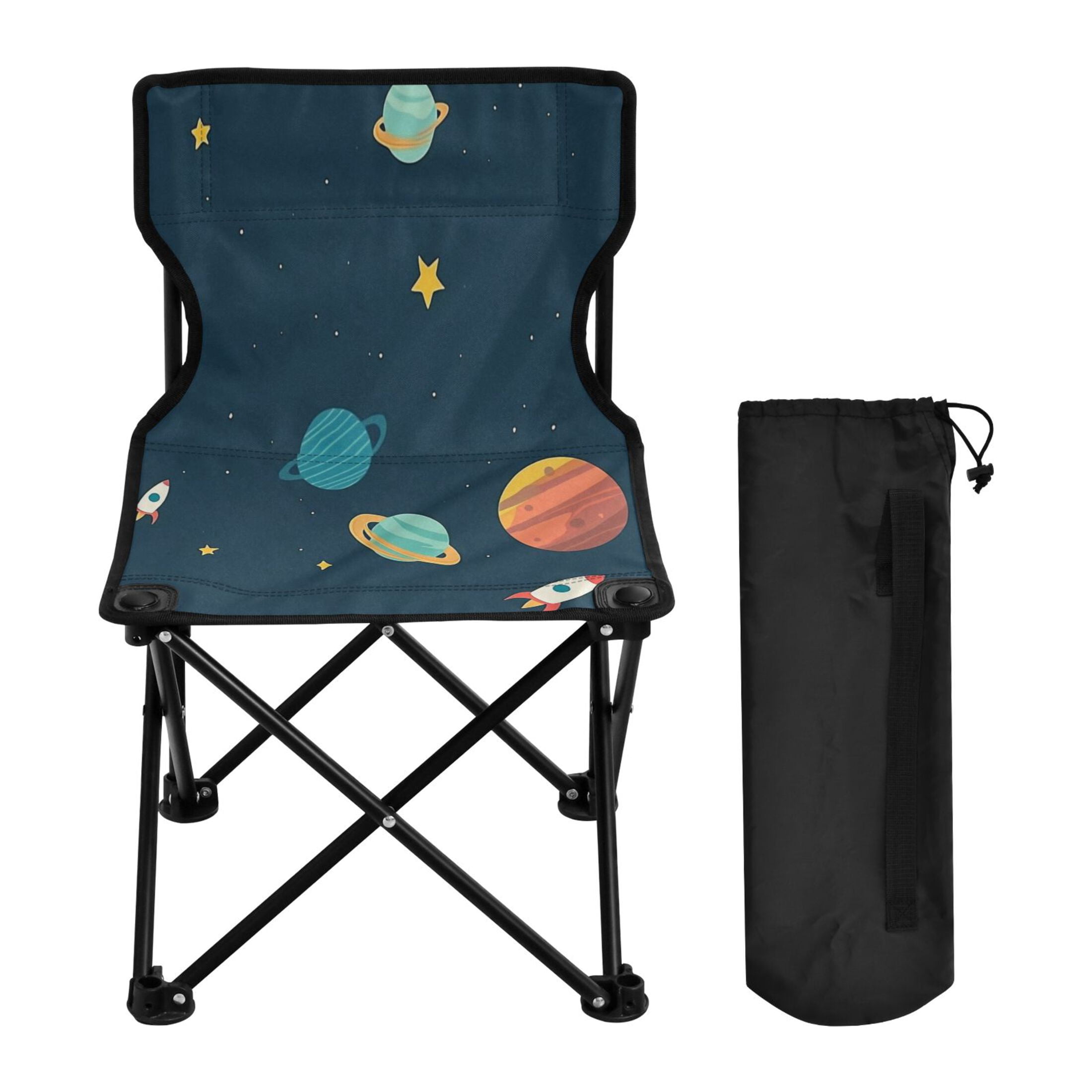 Folding Chair 220lb Capacity Space Planets and Stars Camping Chairs for ...