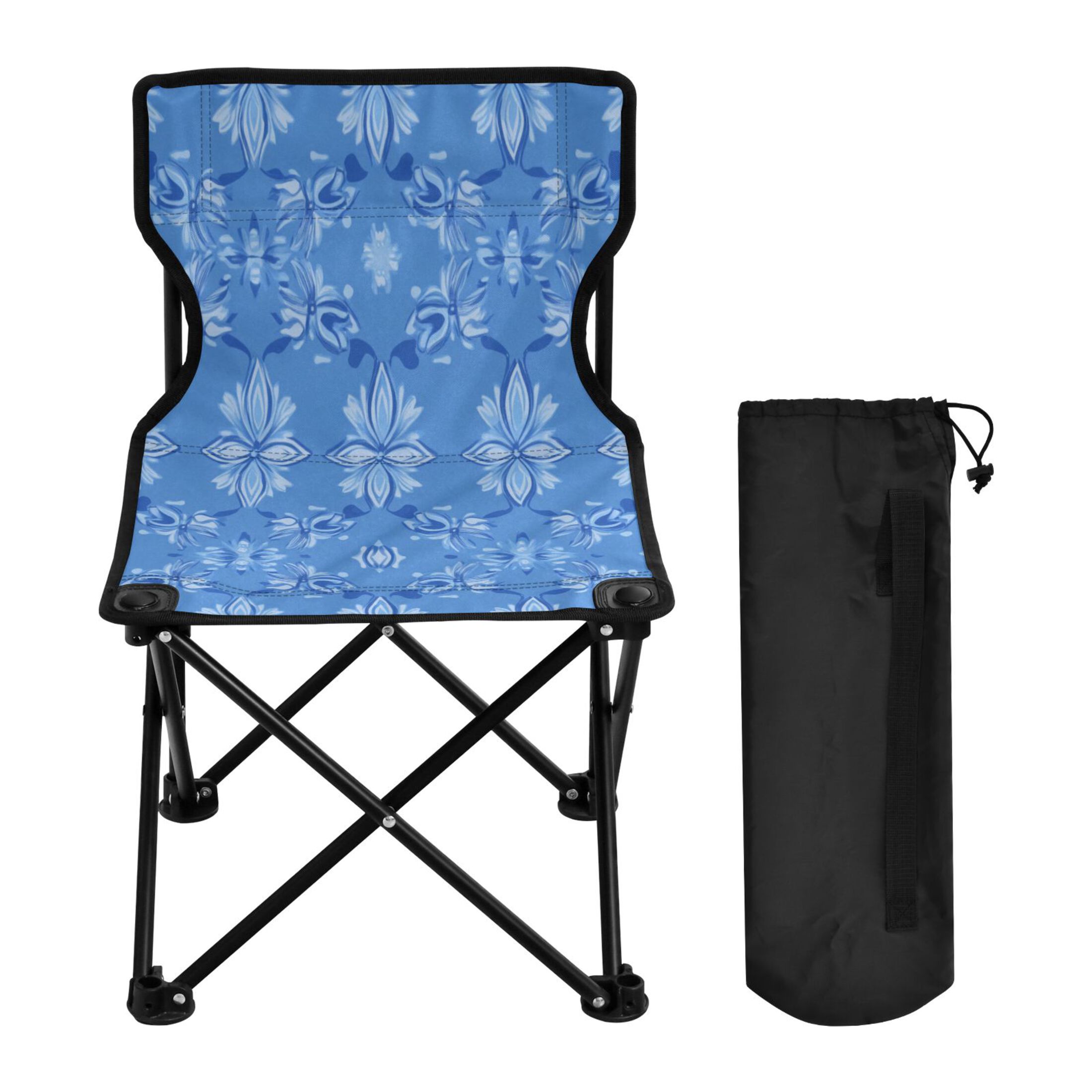 Folding Chair 220lb Capacity Symmetrical Floral Motif Camping Chairs ...