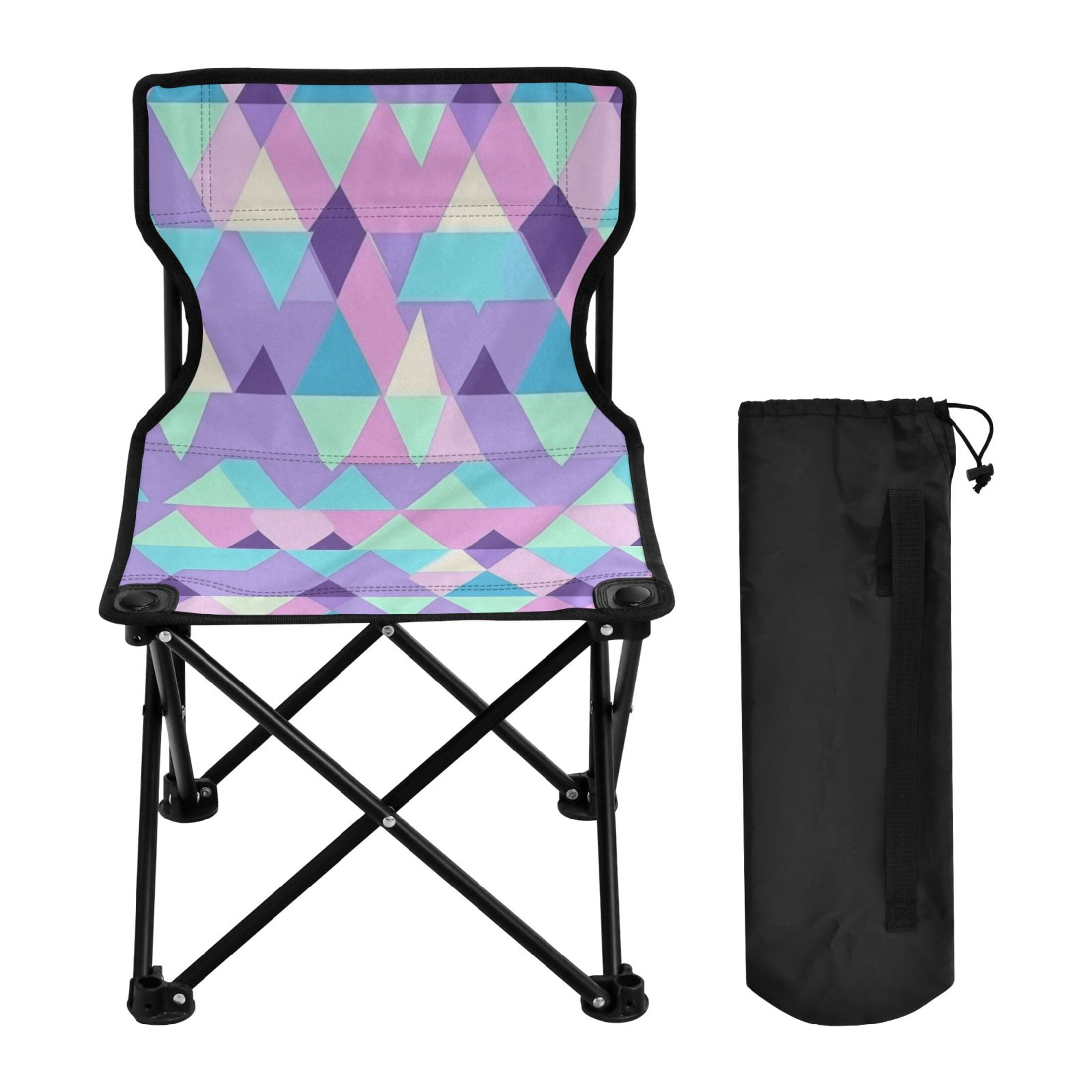 Folding Chair 220lb Capacity Triangles on A Purple Background Camping ...