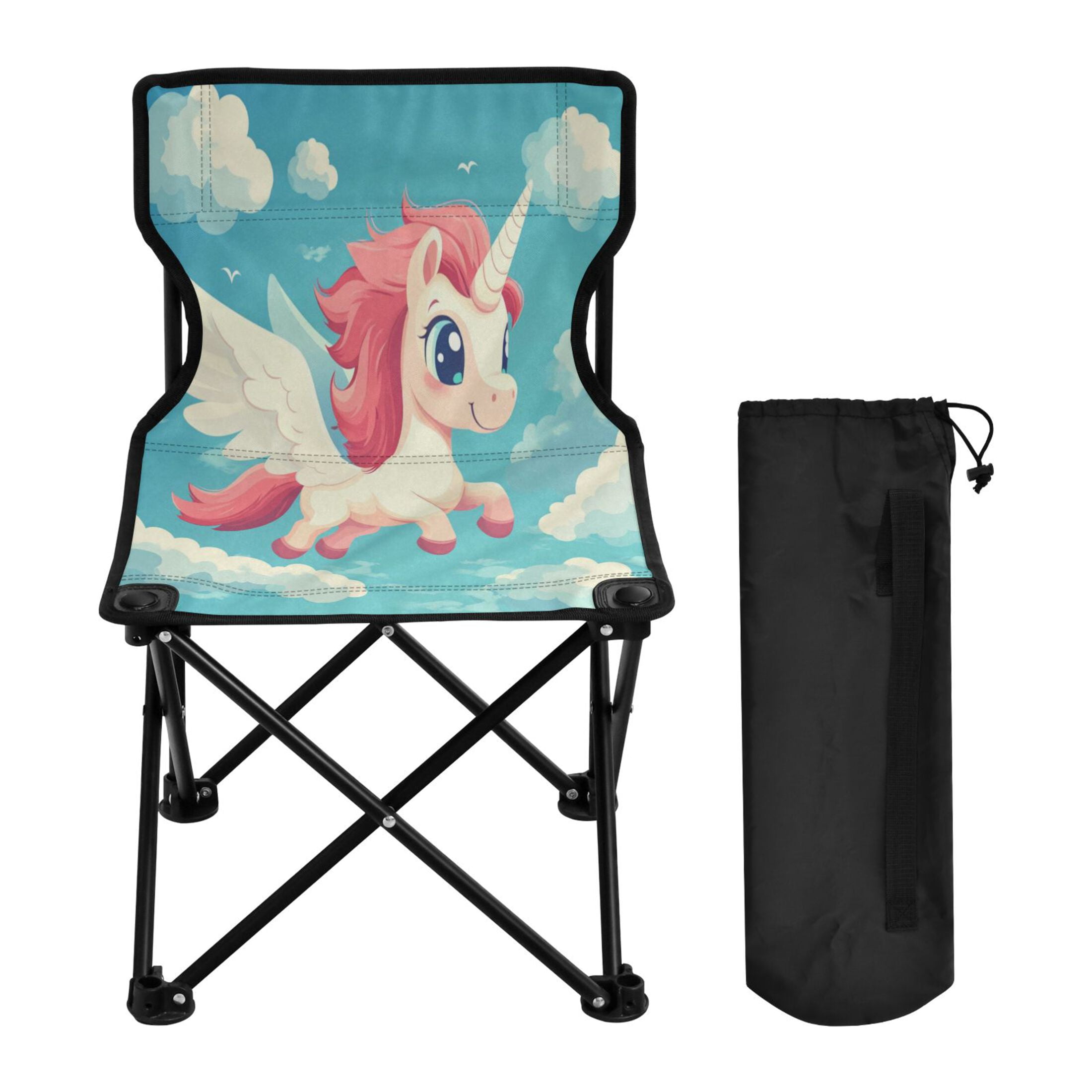 Folding Chair 220lb Capacity Unicorns in The Air Camping Chairs for Camping, Beach & Travel ...