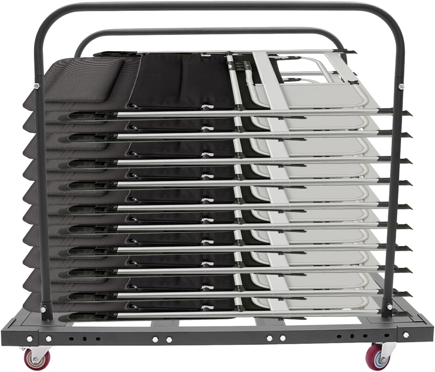 Folding Chair Cart Heavy Duty Folding Chair Rack with Wheels Folding ...
