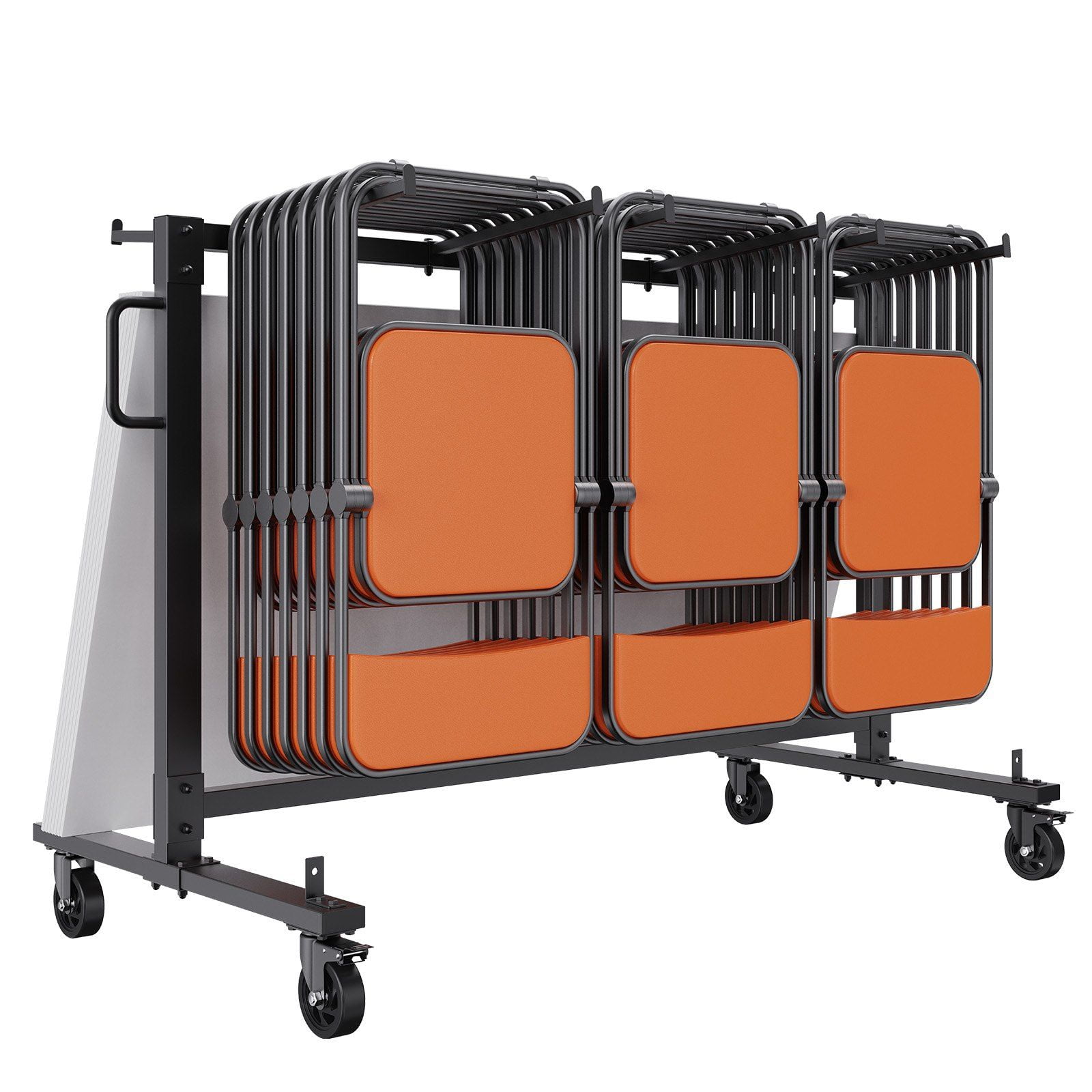 Folding Chair Cart, Single Layer Mobile Stackable Chair Dolly, Storage ...