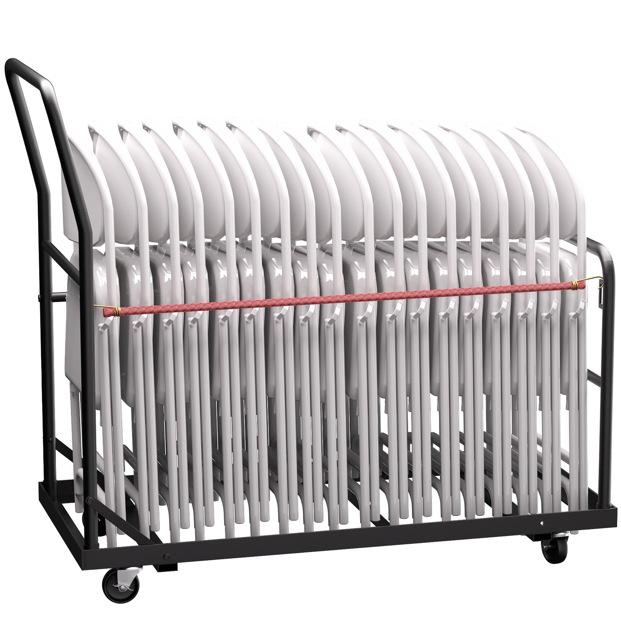 Folding Chair Cart with Wheels,L-Shaped Folding Chair,300 LBS Load ...