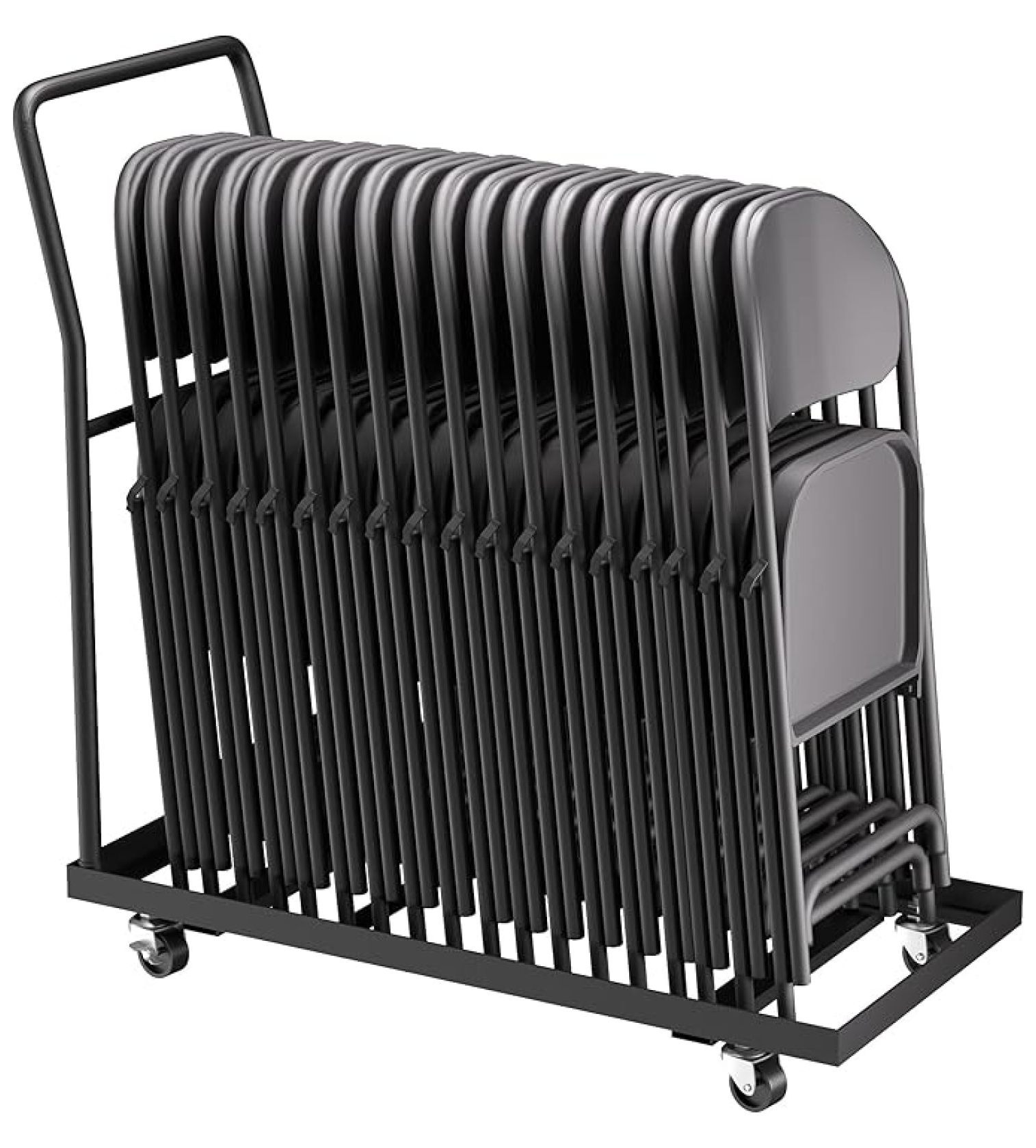 Folding Chair Cart with Wheels - 300 LBS Heavy Duty Metal Hand Truck ...