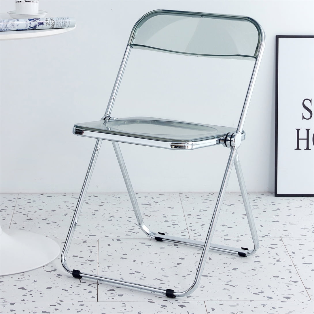 Folding Chair, Clear Transparent Chair, Steel Camping Chair, Plastic ...
