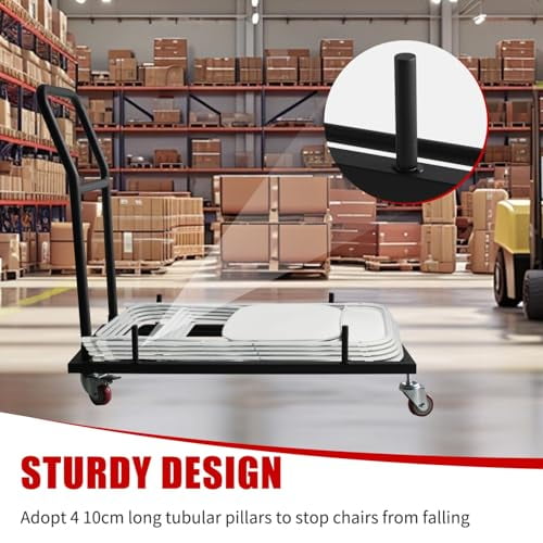 Folding Chair Dollies,Steel Folding Chair Storage Cart,L-Shaped Folding ...