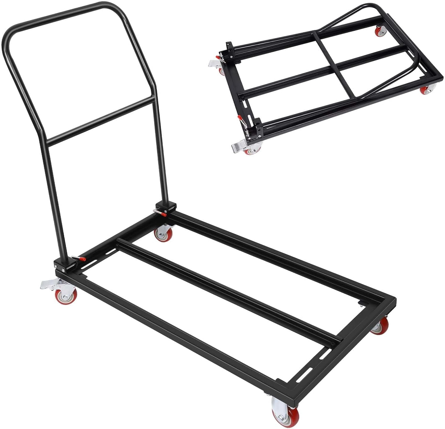 Folding Chair Dolly, Adjustable Heavy-Duty Steel L-Shaped Cart, Holds ...