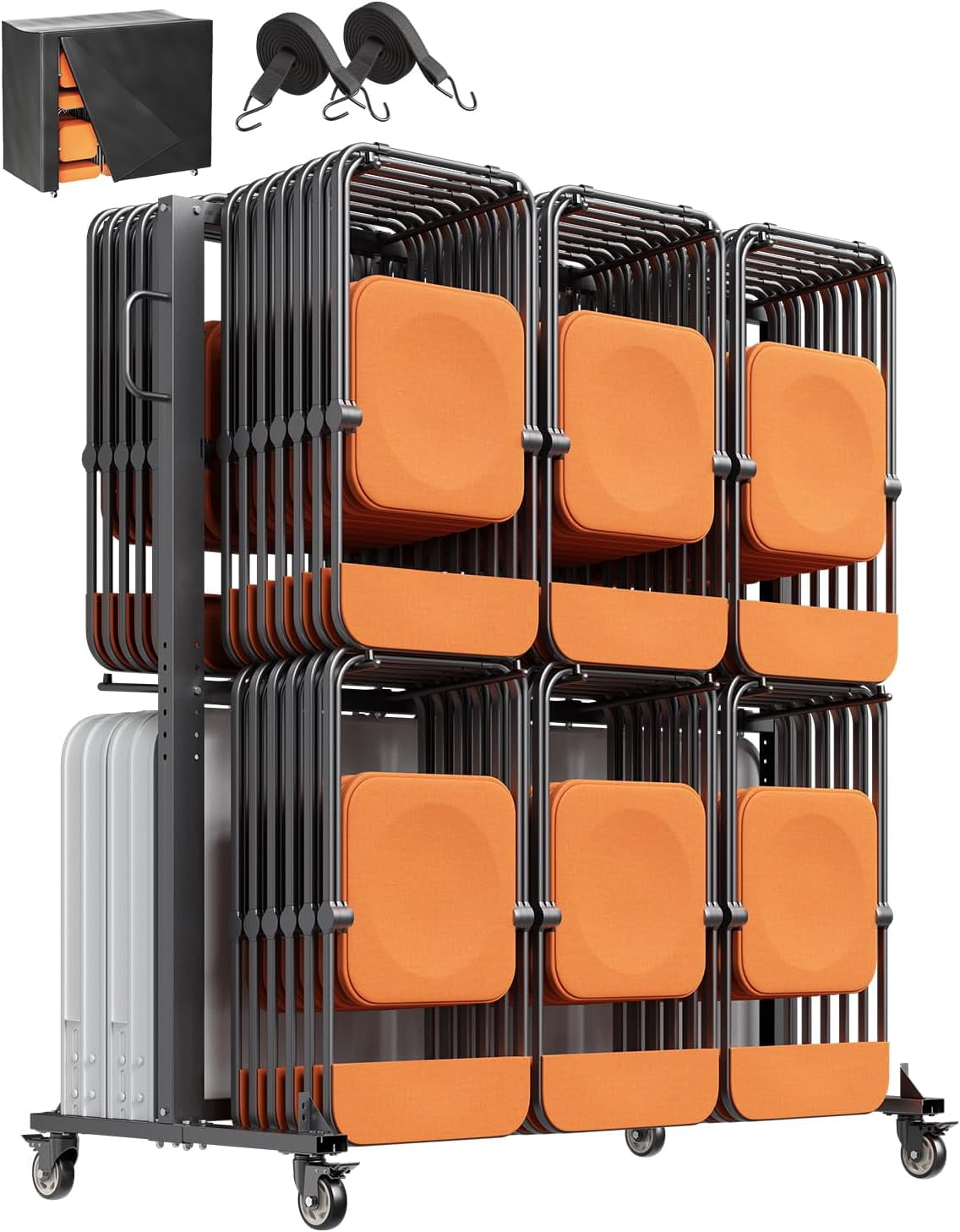 Folding Chair Rack, 800 LBS Capacity, Heavy-Duty Chair Cart for 84 ...