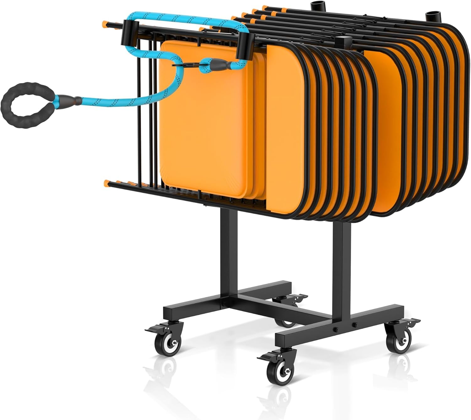 Folding Chair Rack, Chair Cart - Holds 12 Chairs, Compact Folding Chair ...