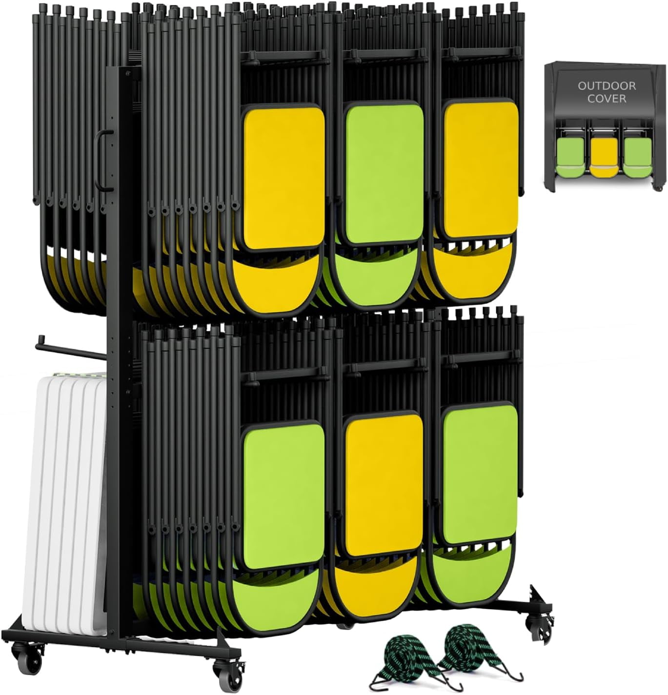 Folding Chair Rack Folding Chair Cart Folding Chair Storage Dolly with ...