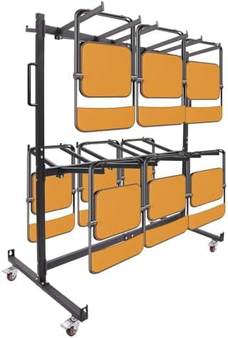 Folding Chair Rack Heavy Duty Folding Table and Chair Cart with Wheels ...