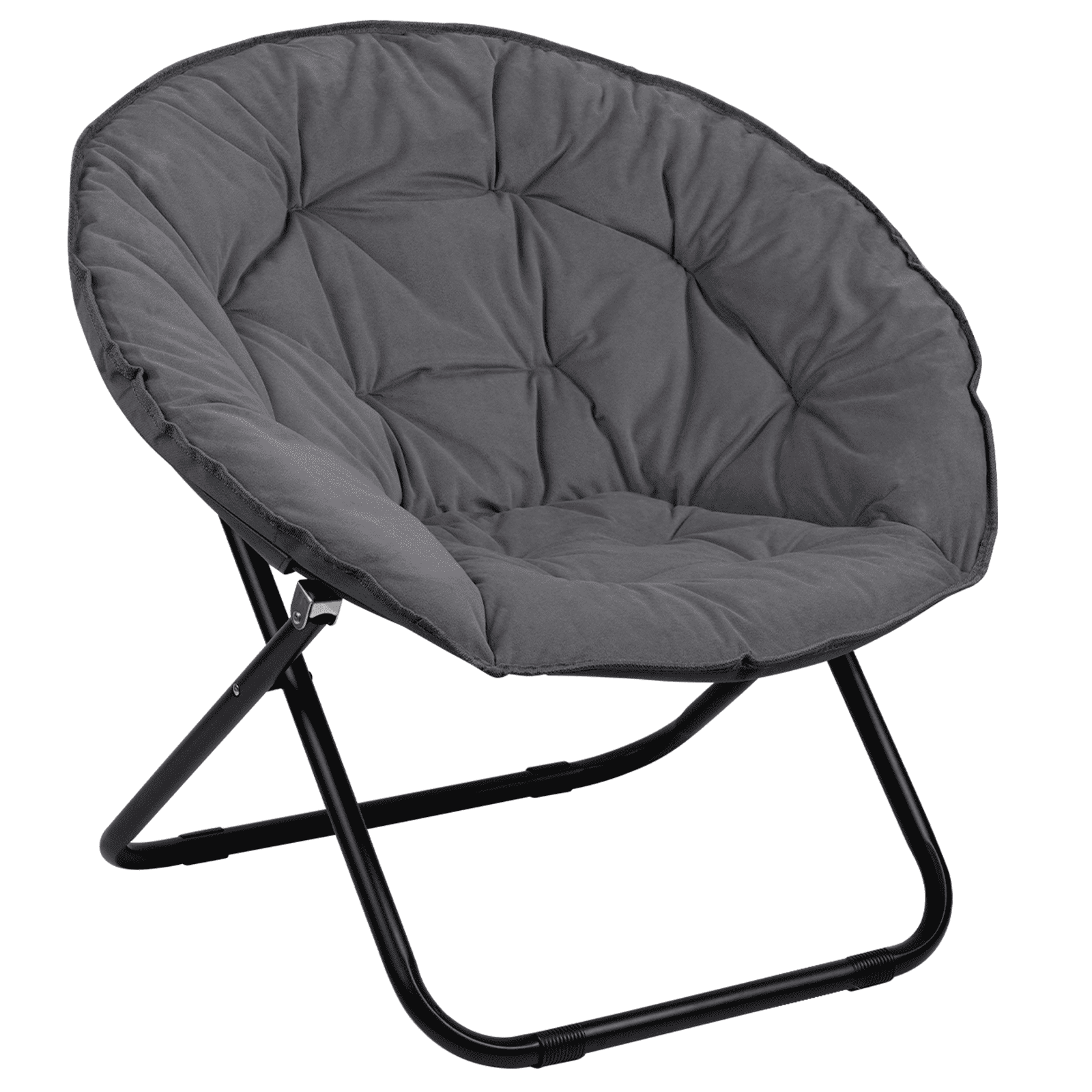 TANGJEAMER Folding Chair, Saucer Chair with Metal Frame, Comfy Moon ...