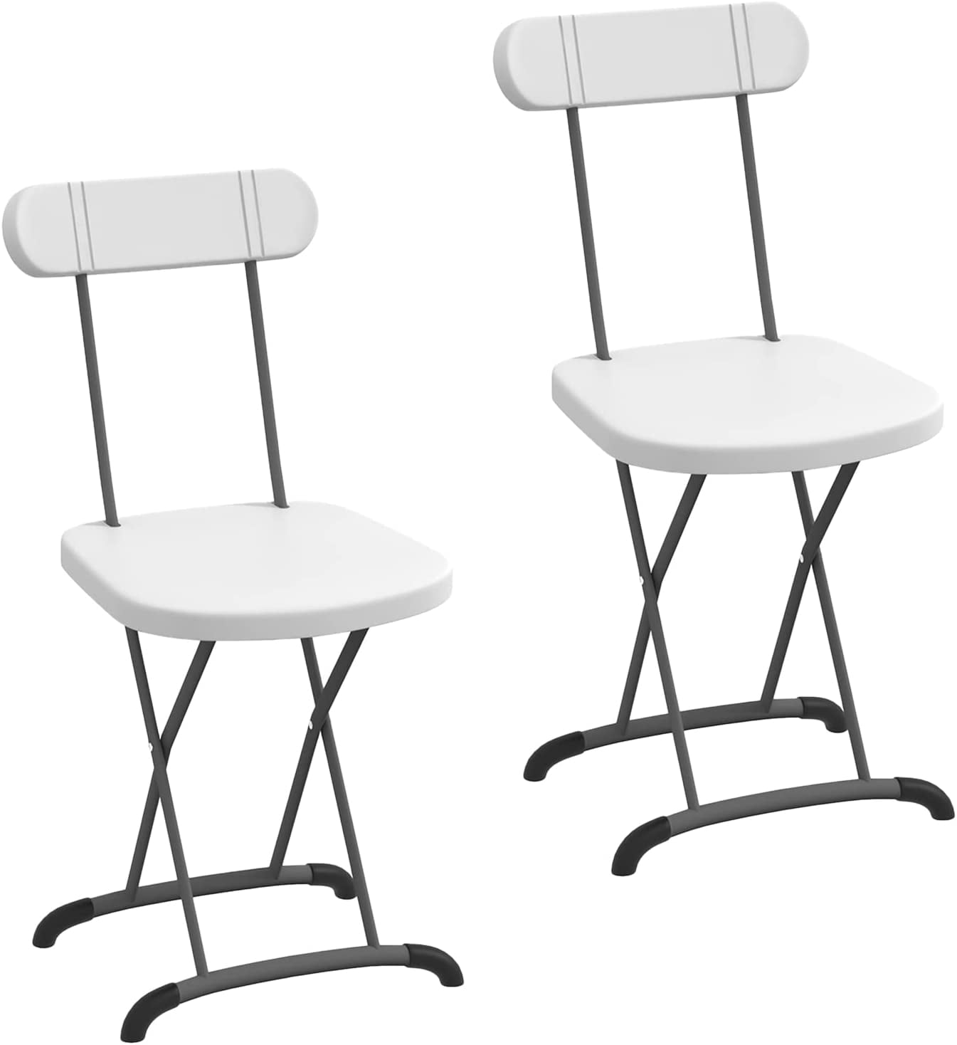 Folding Chair Set Plastic Foldable Chairs with Wide Seat & Ergonomic ...