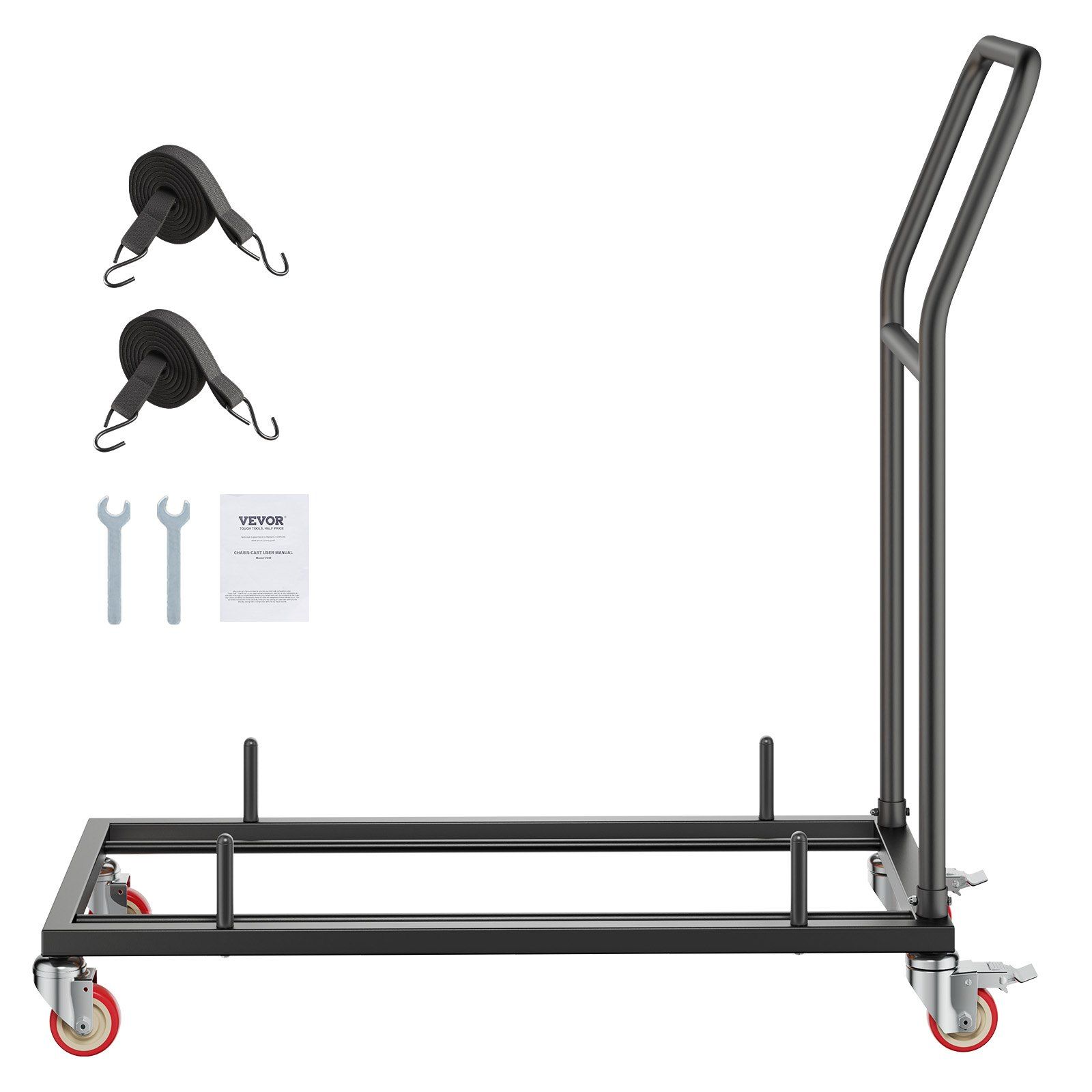 Folding Chair Storage Cart - L-Shape Horizontal Rack Holds 25 Chairs ...